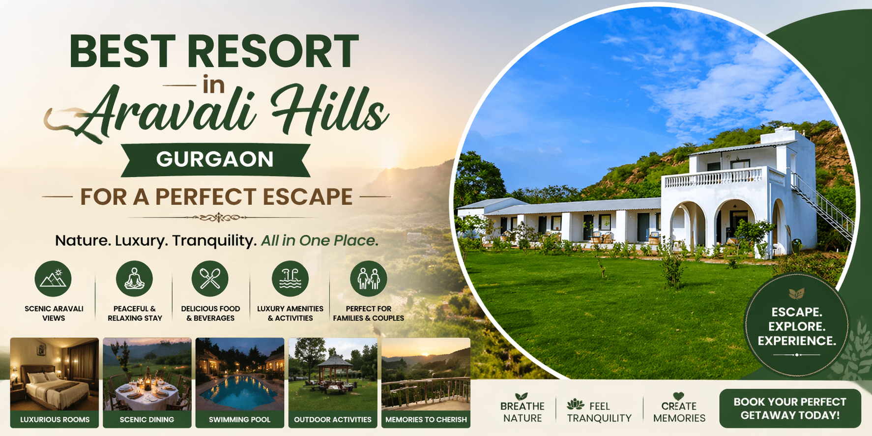 Best Resort in Aravali Hills Gurgaon | Nature Stay at Farm Aravalia